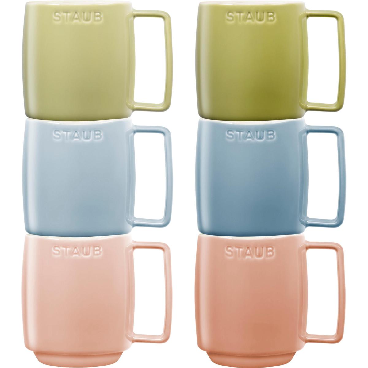 Staub Ceramic 6-pc 12oz. Coffee/Tea Mugs – Macaron Pastels - 23573839 | HSN