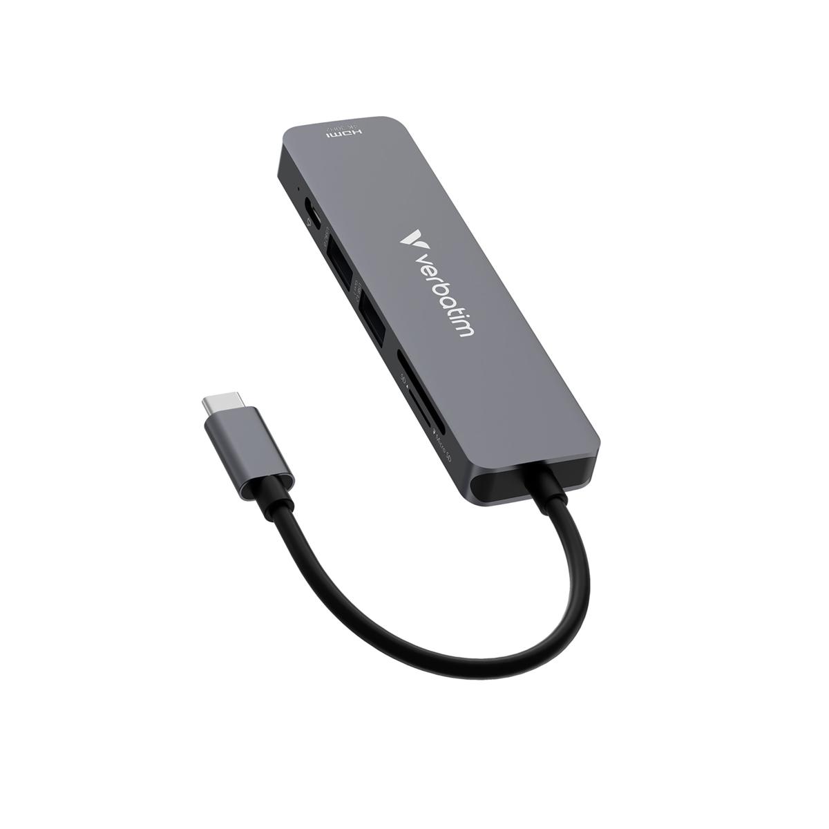 Verbatim Essentials USB-C Multiport Hub 6 Port with Card Reader | HSN