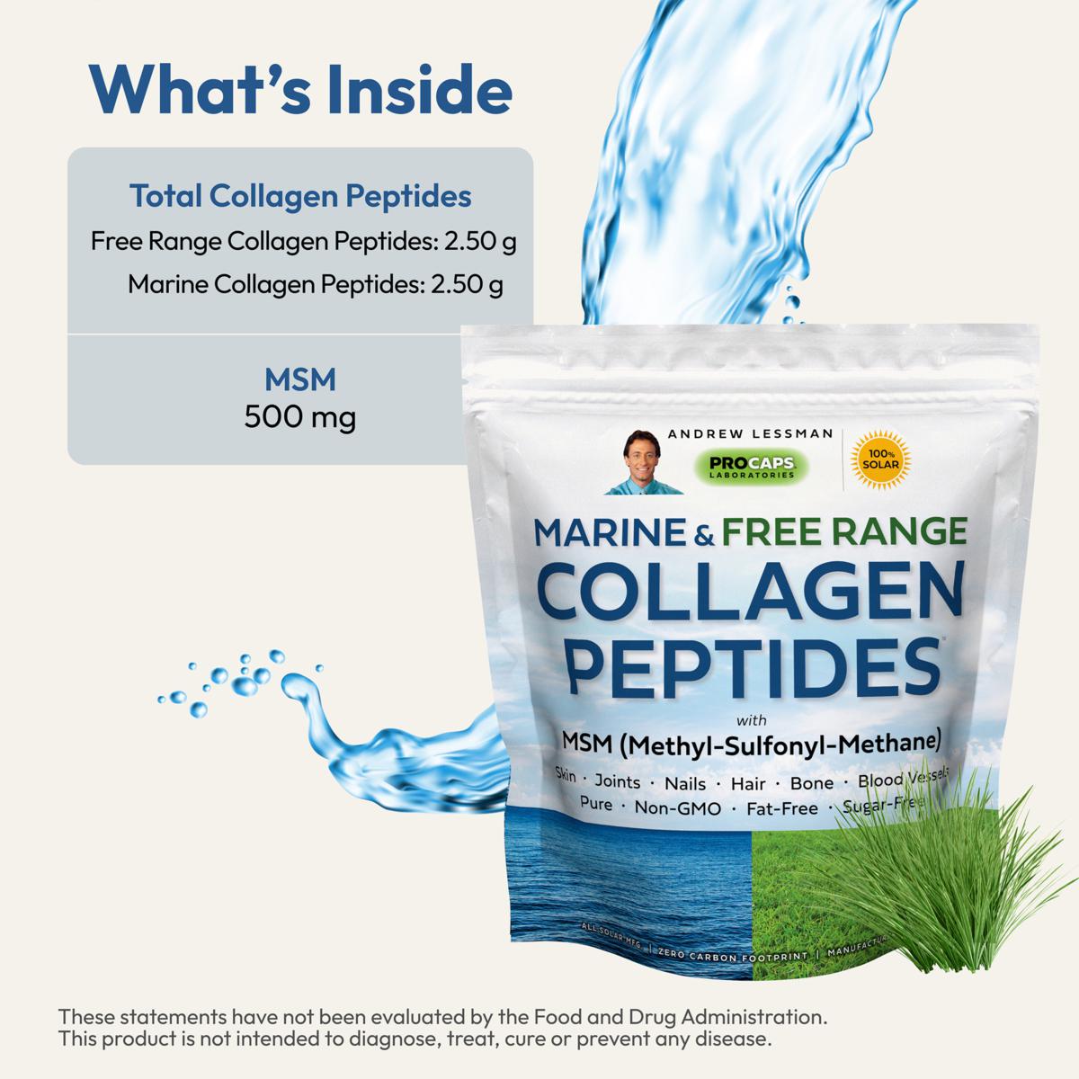 Andrew Lessman Marine and Free Range Collagen Peptides with MSM - 240 ...