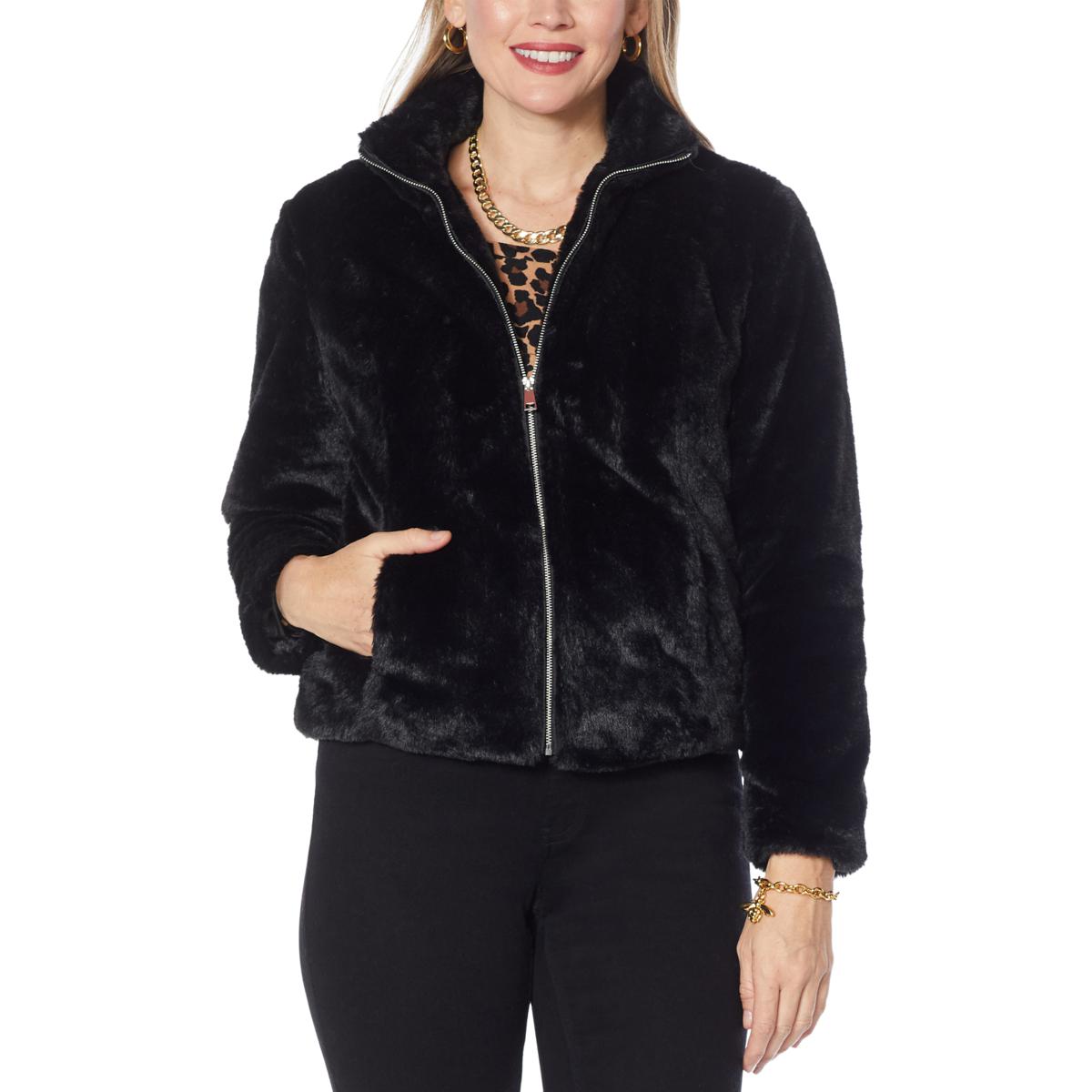 Colleen Lopez Print Faux Fur Bomber Jacket - 20114785 | HSN