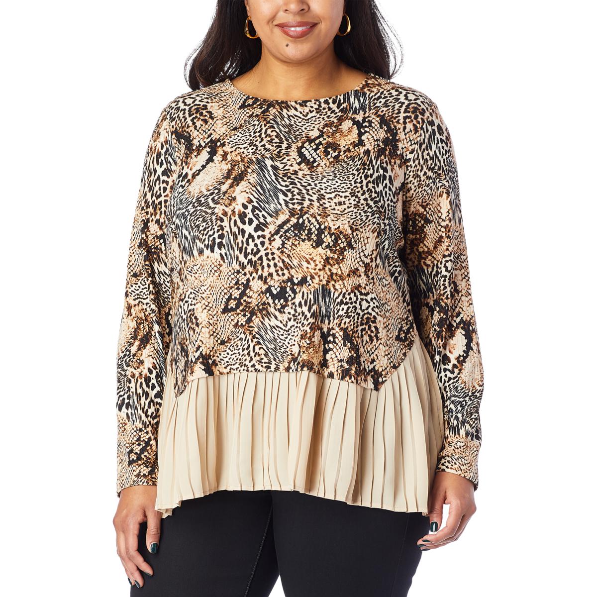 DG2 by Diane Gilman Ribbed Knit Pleated Underlay Combo Top - 20318181 | HSN