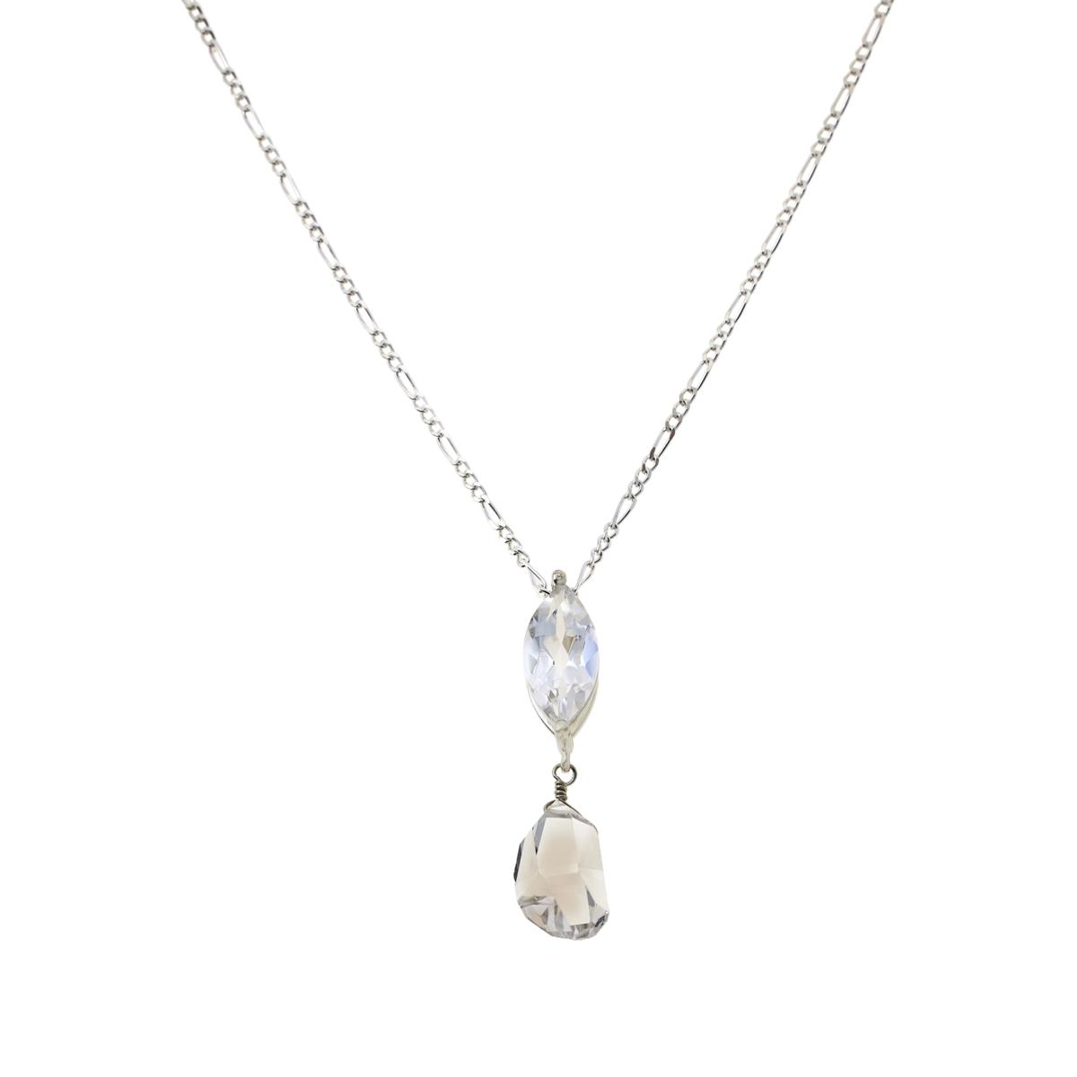 Herkimer "Diamond" Quartz Marquise/Natural Pendant with Chain | HSN