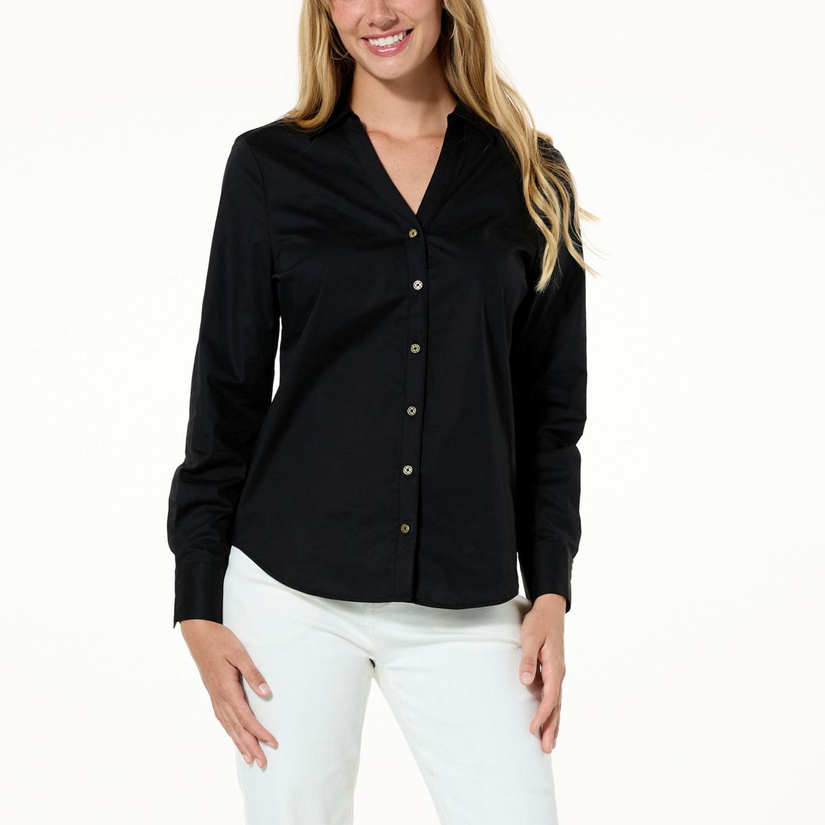 Jaclyn Smith Long-Sleeve Button Front Woven Top - 20826030 | HSN Jaclyn Smith Long-Sleeve Button Front Woven Top - 20826030 | HSN