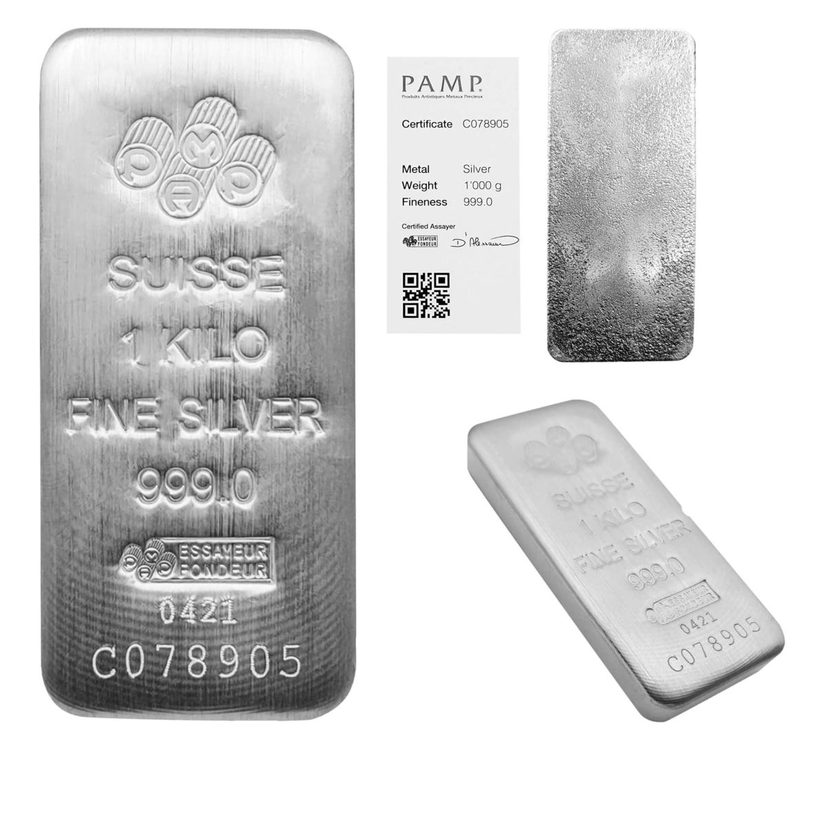 PAMP Suisse 1 Kilogram 99.9% Silver Cast Bar | HSN