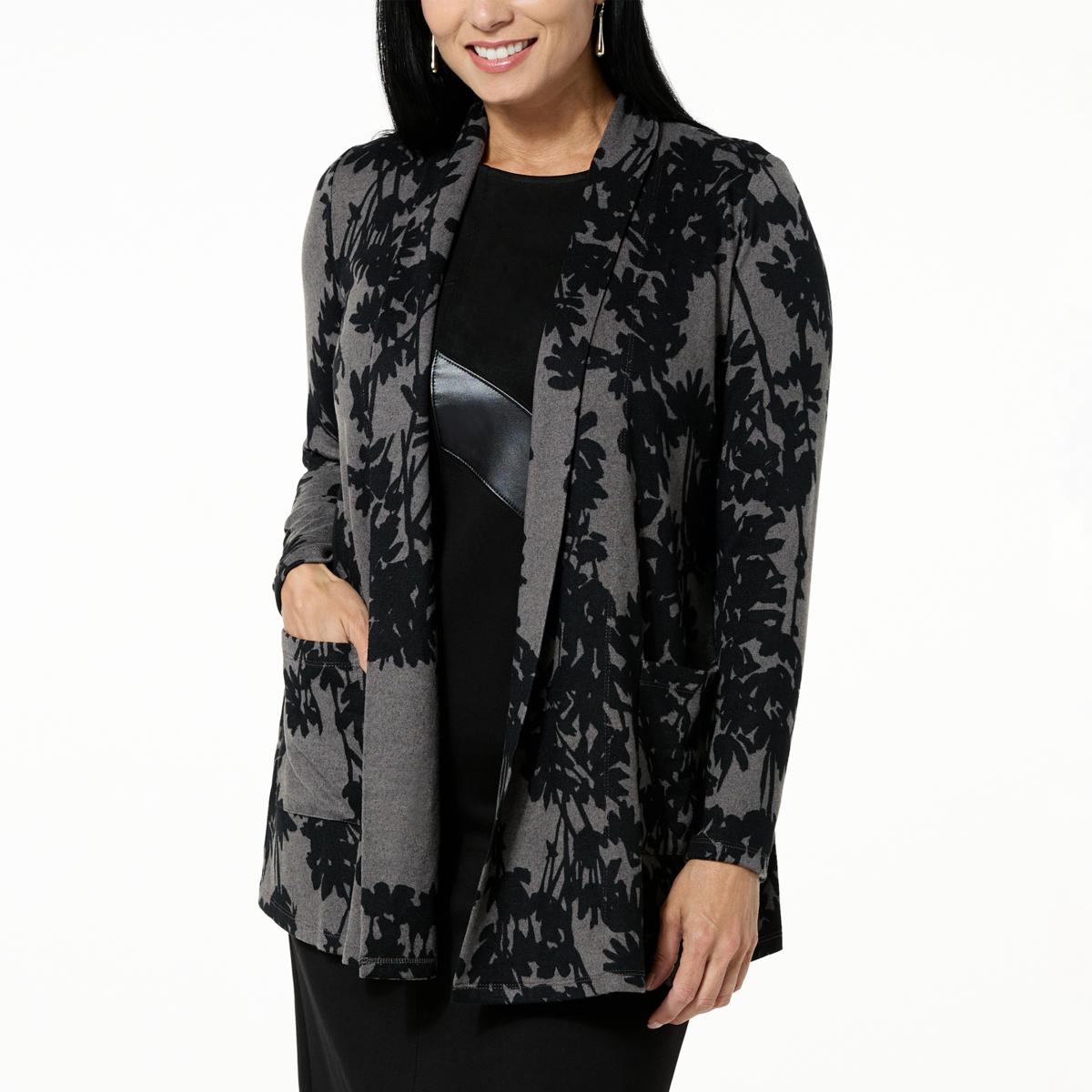Colleen Lopez Printed Sweater Knit Cardigan with Pockets - 20852401 | HSN