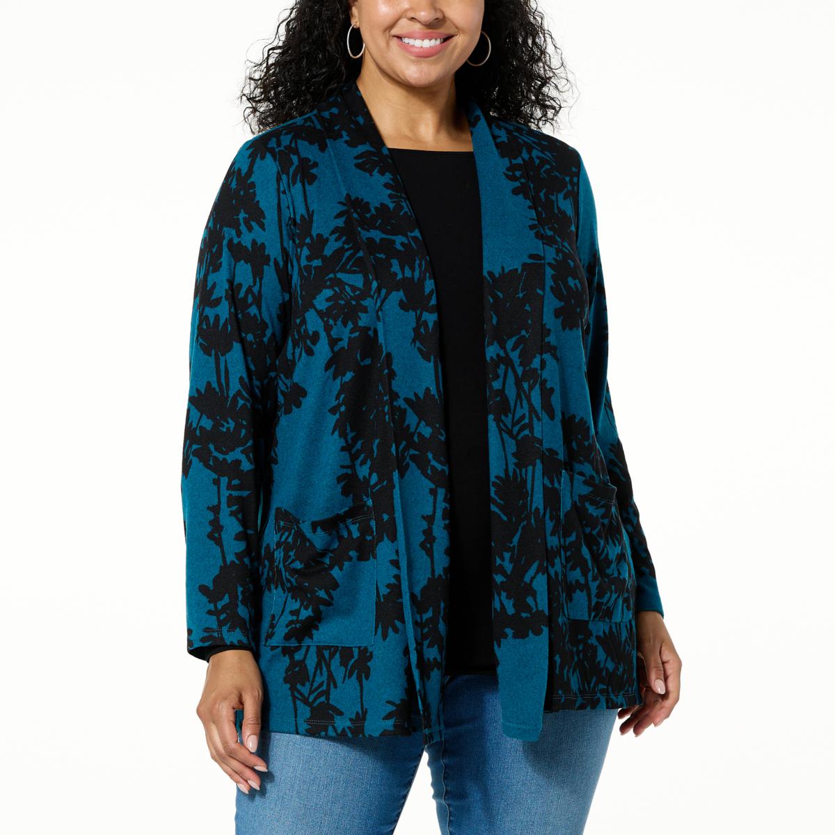 Colleen Lopez Printed Sweater Knit Cardigan with Pockets | HSN