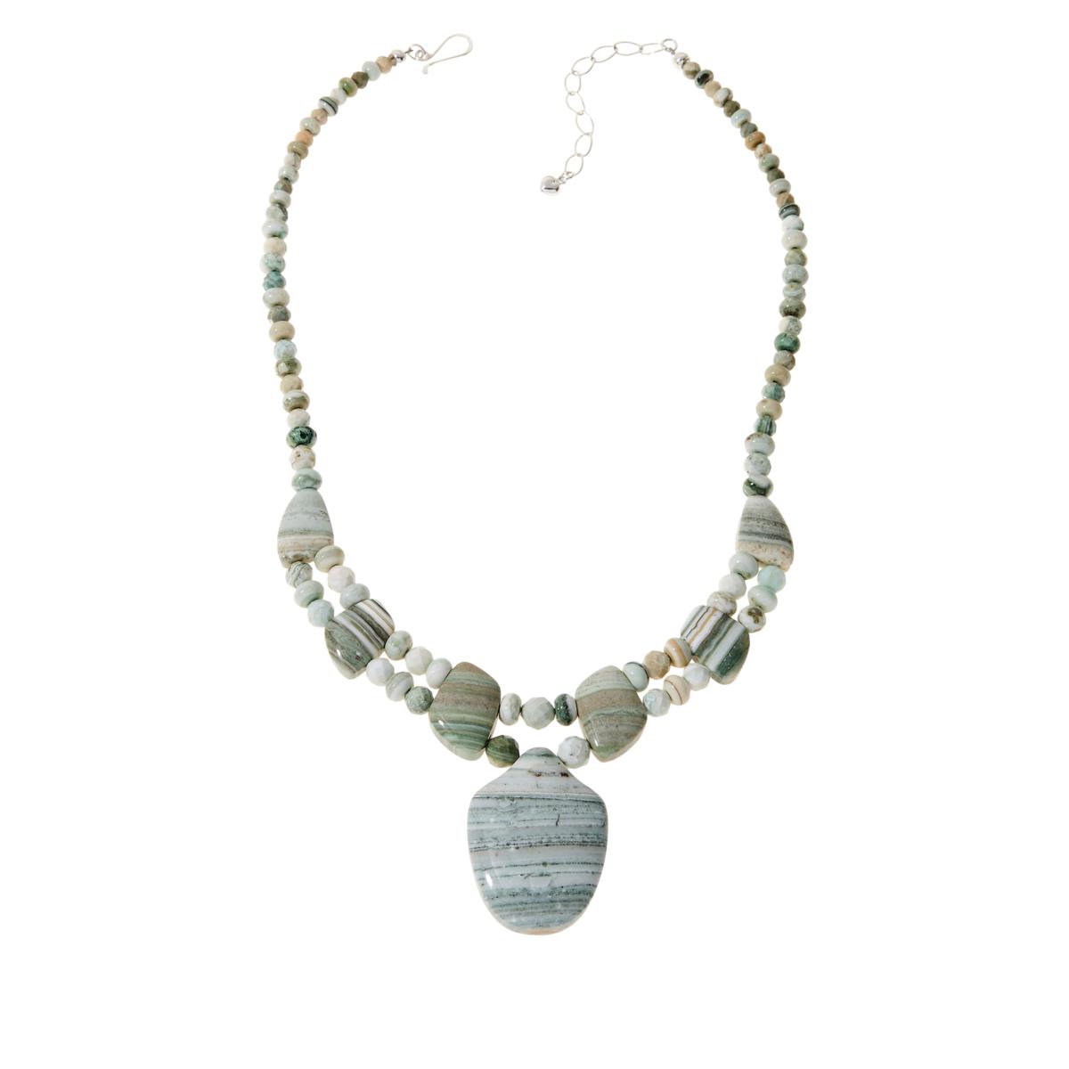 Jay King Sterling Silver Multicolor Banded Quartzite Necklace | HSN