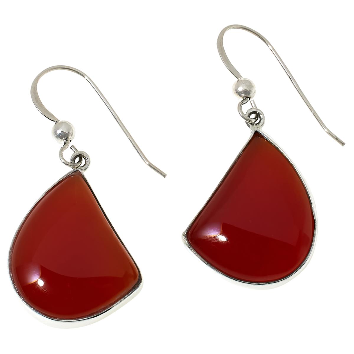 Jay King Sterling Silver Red Chalcedony Drop Earrings - 20918045 | HSN