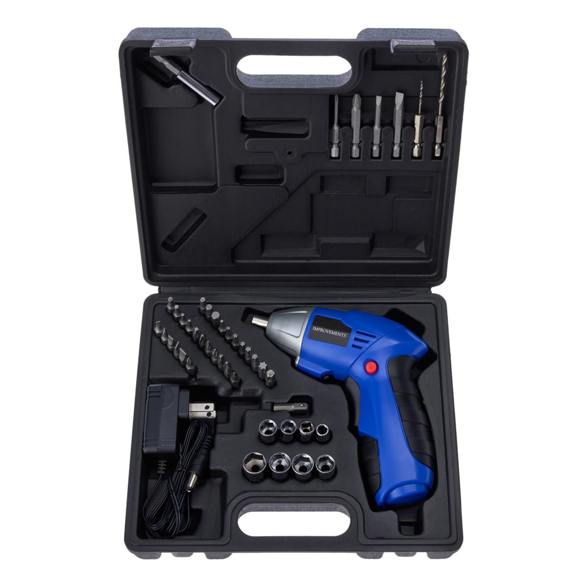 Improvements Cordless Drill with 44-piece Accessory Set & Storage Case ...