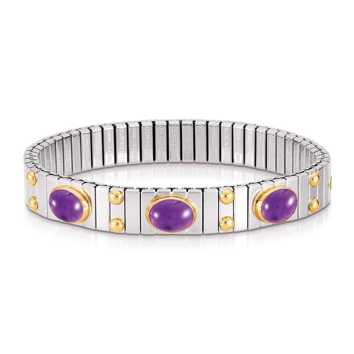 Nomination Italy Amethyst 3-Stone Two-Tone Stretch Bracelet - 21045888 ...