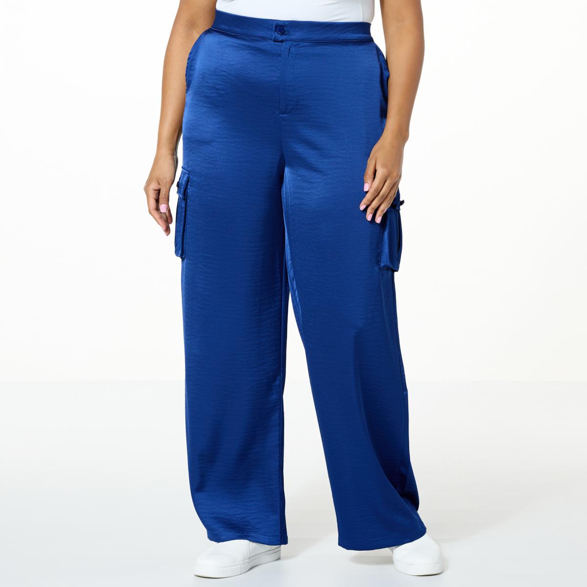 G by Giuliana Black Label Woven Satin Cargo Trouser | HSN