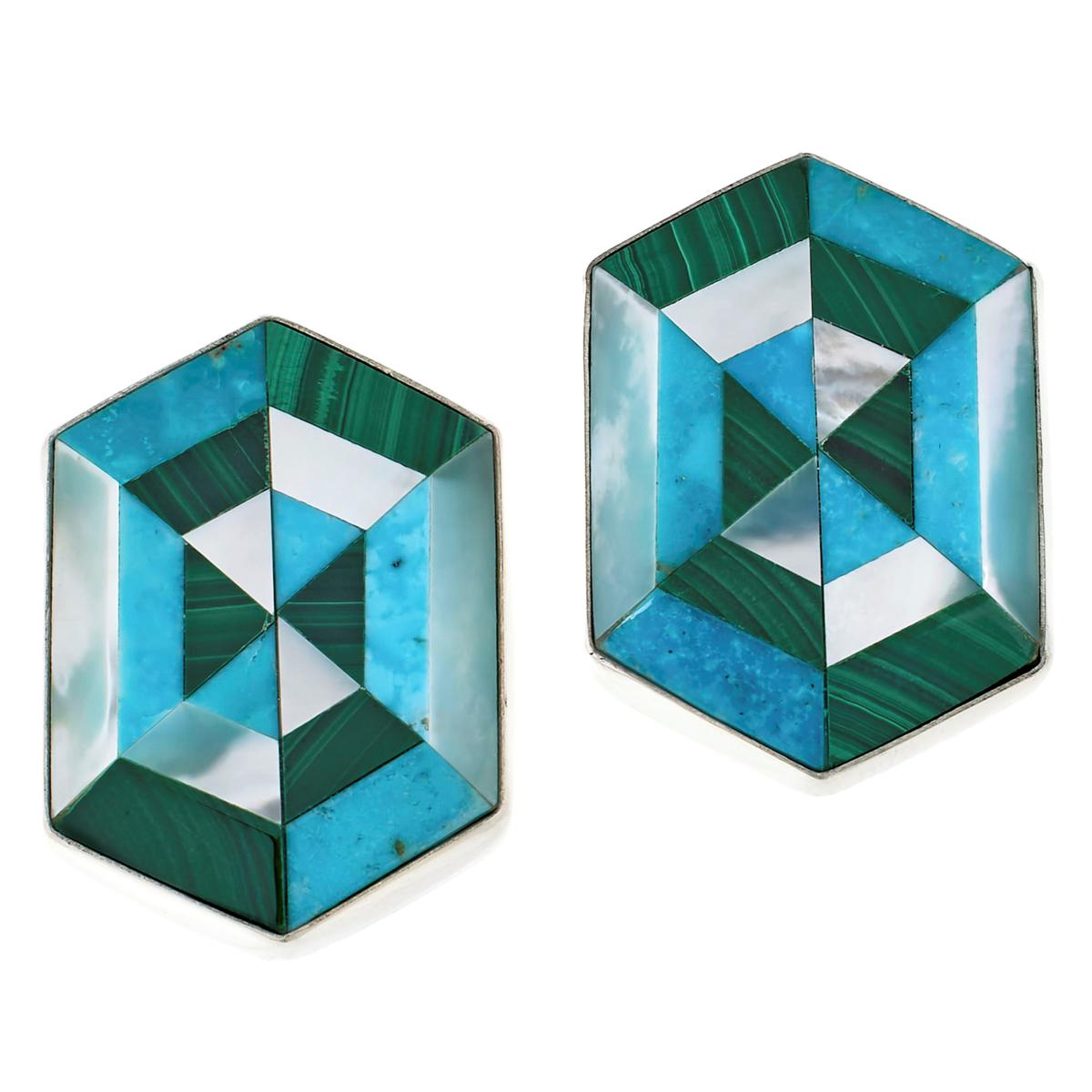 Jay King Sterling Silver Multigemstone Inlay Earrings - 21249734 | HSN