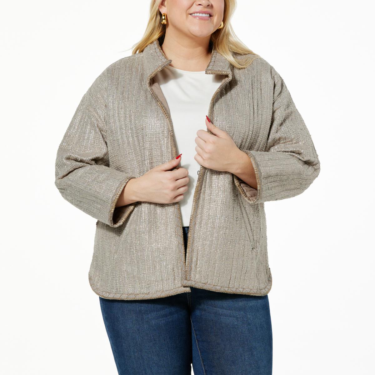 Democracy Woven Jacquard Quilted Jacket | HSN