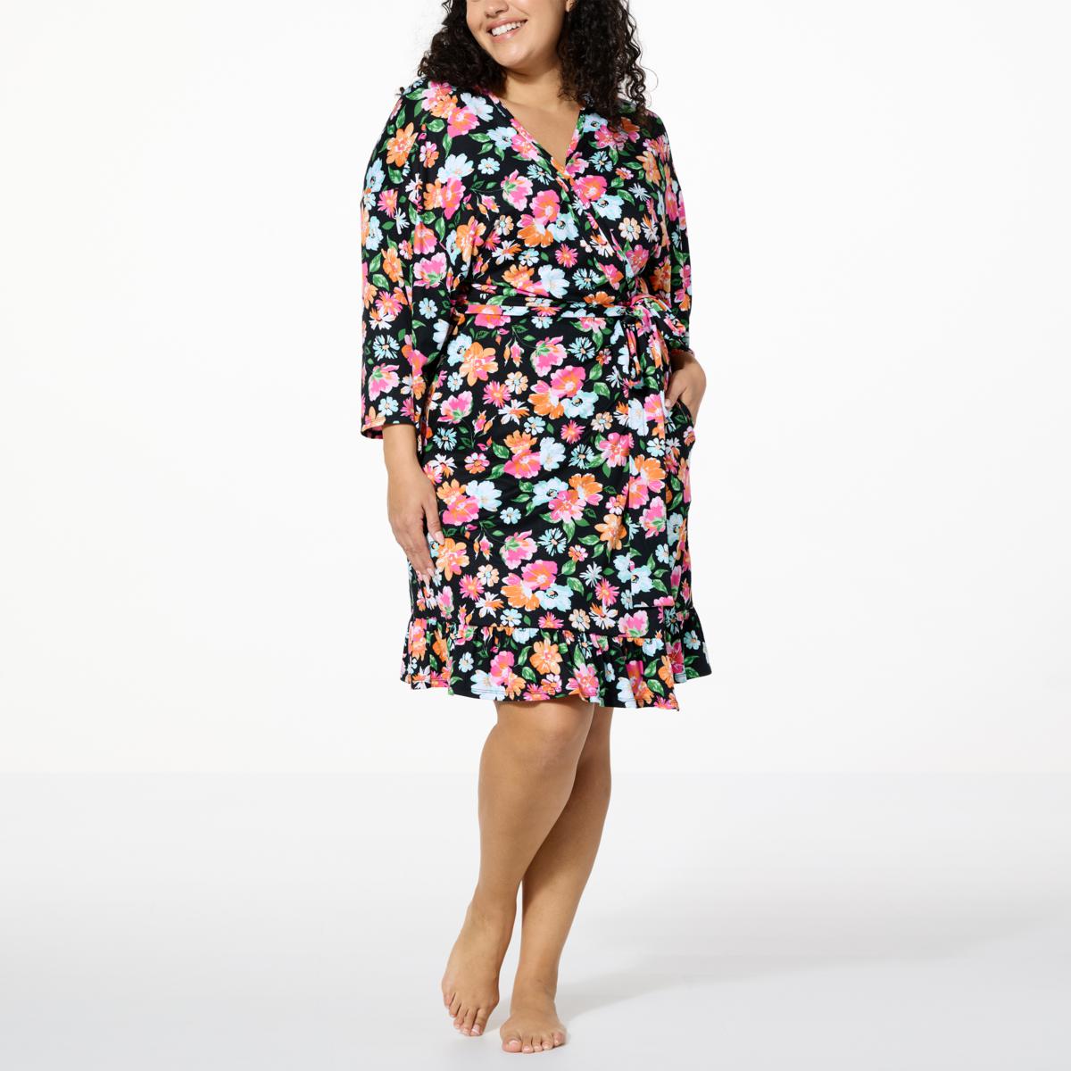 Comfort Code Soft & Light Wrap Robe with Ruffle Hem | HSN