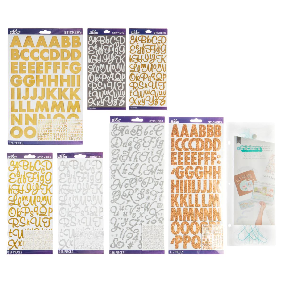 American Crafts Alignment Guide and Alphabet Sticker Set | HSN