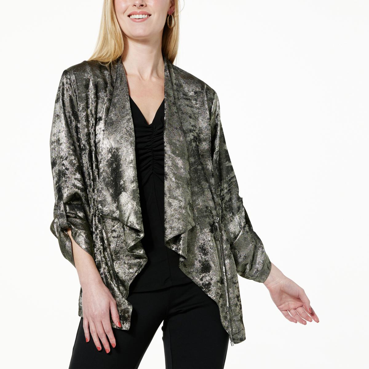 Colleen Lopez Woven Cascade Front Jacket | HSN