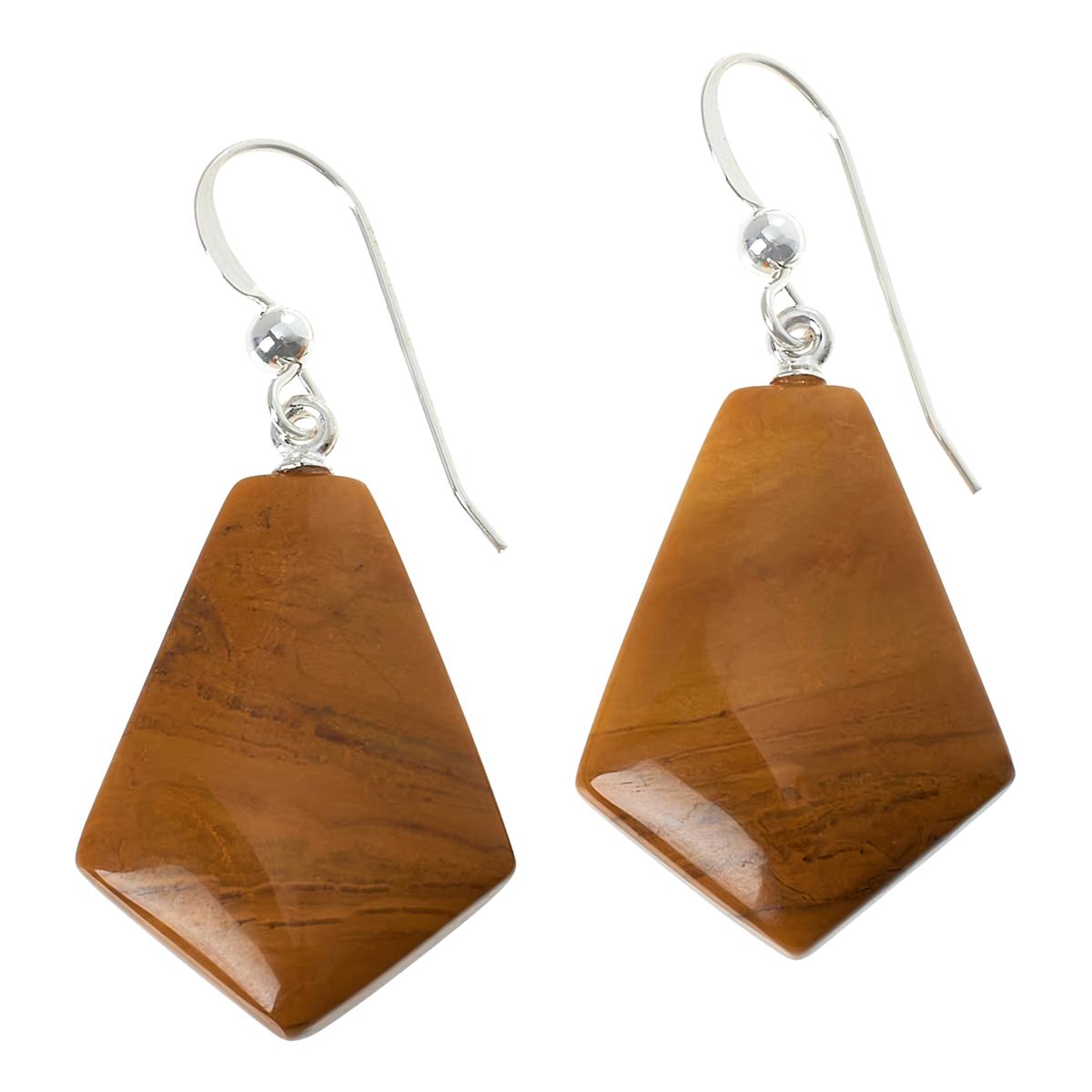 Jay King Sterling Silver Picture Jasper Freeform Drop Earrings ...