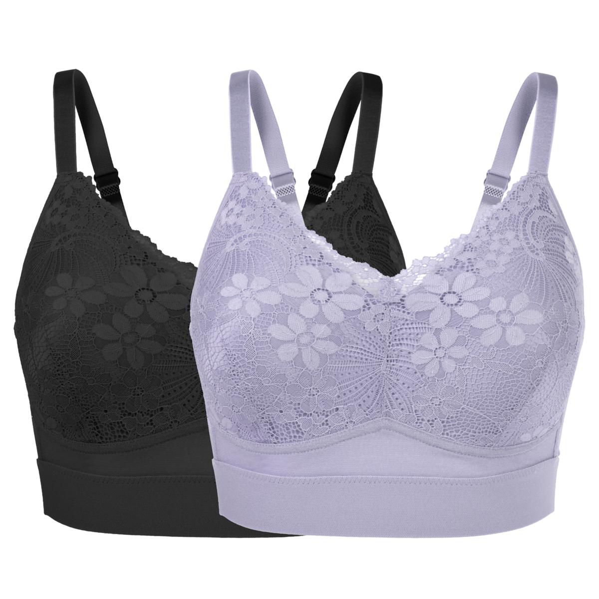 Rhonda Shear 2-pack Molded Cup Bra with Lace Overlay - 22122331 | HSN