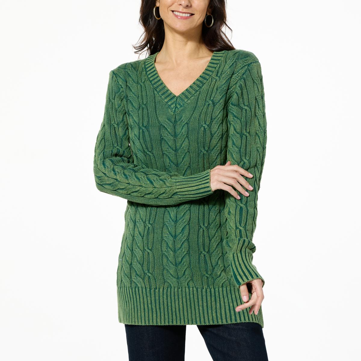 DG2 by Diane Gilman Vintage Wash Cotton Tunic Sweater - 22269398 | HSN