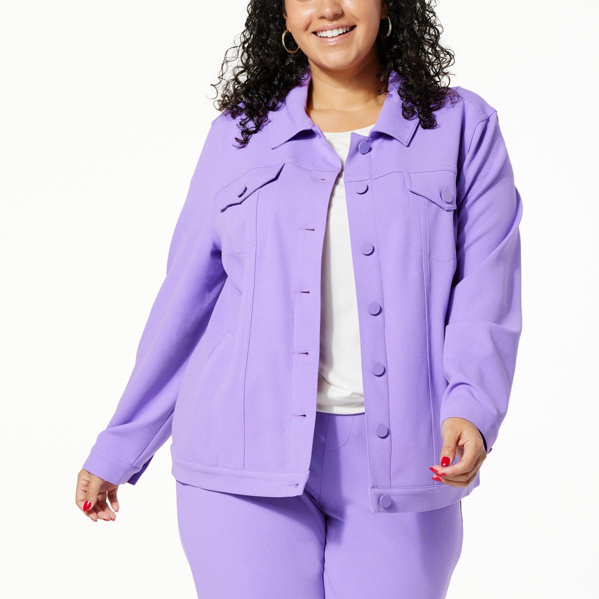 DG2 by Diane Gilman 4-Way All Day Stretch Knit Twill Jacket - 22269440 ...