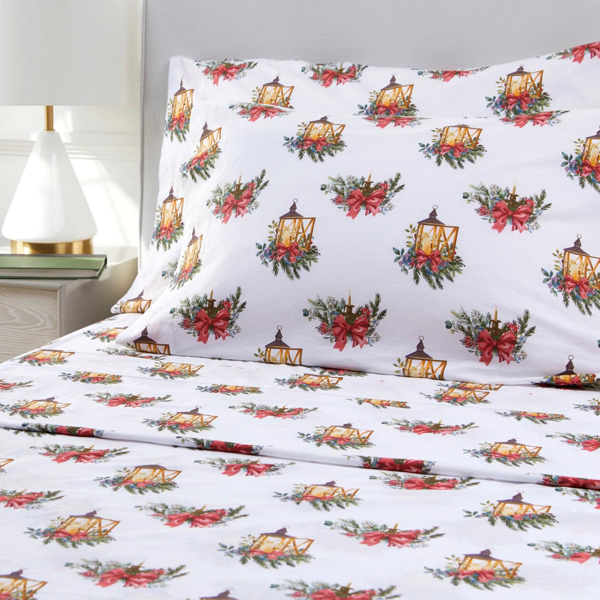 Emryn House Vintage-Washed 100% Cotton 4-piece Holiday Sheet Set ...