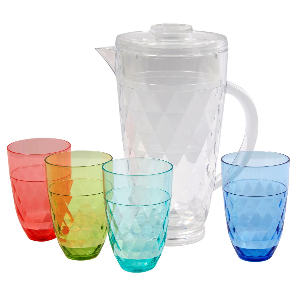 Improvements 5-piece Nesting Pitcher Set with 4 Glasses | HSN