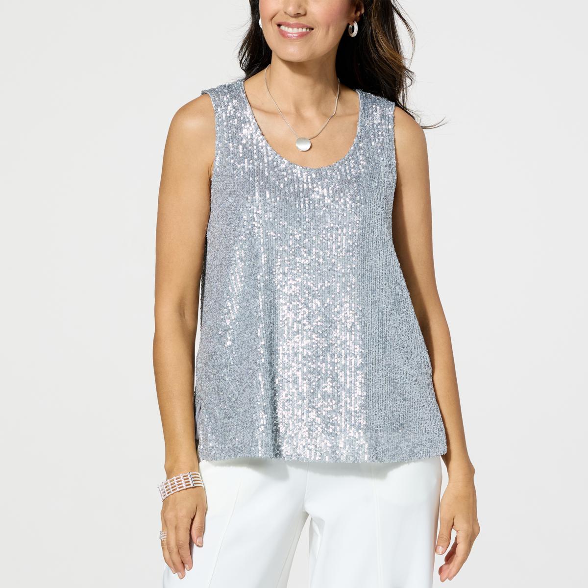 WynneCollection Sequin Knit Tank | HSN