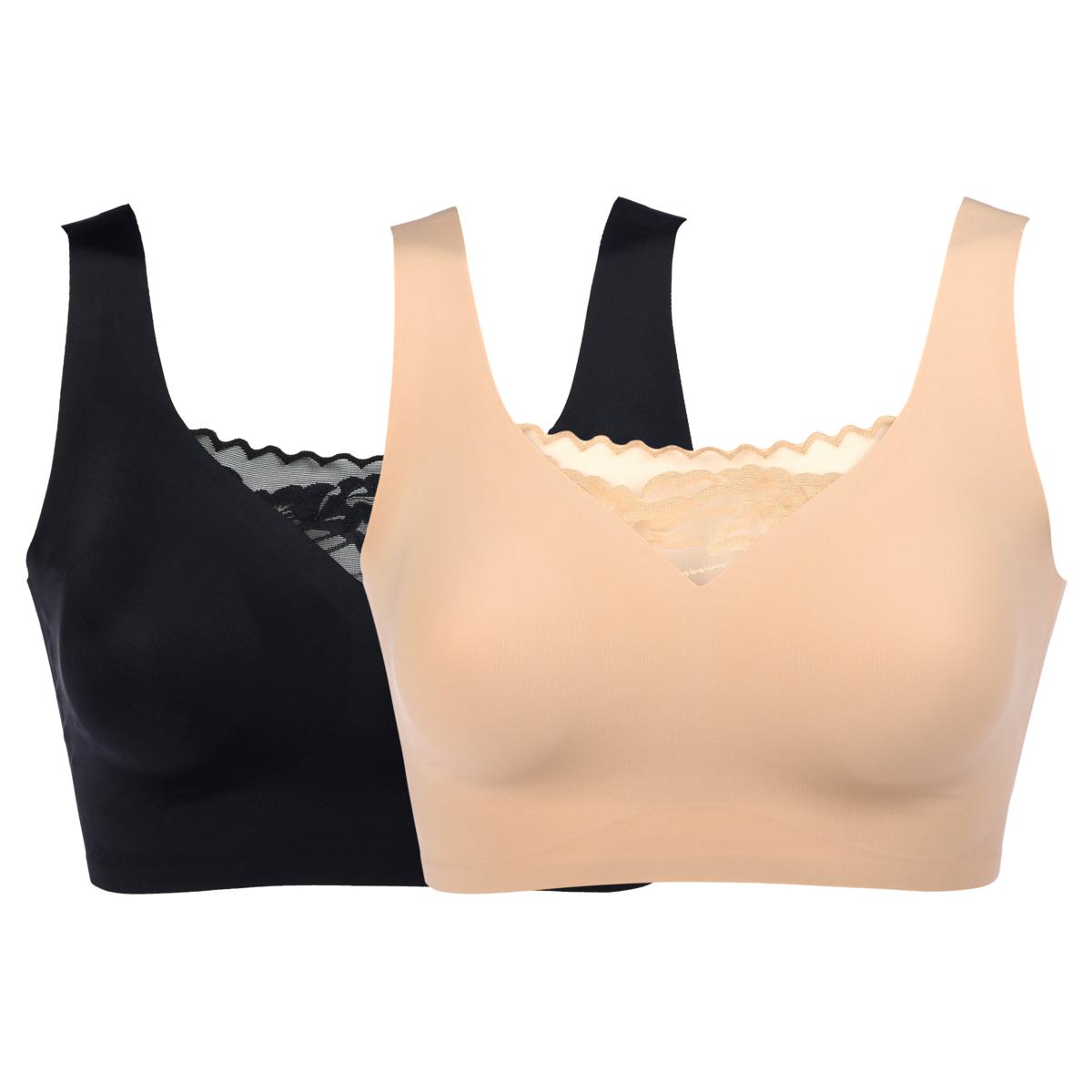 Rhonda Shear 2-pack Body Bra with Lace Inset | HSN