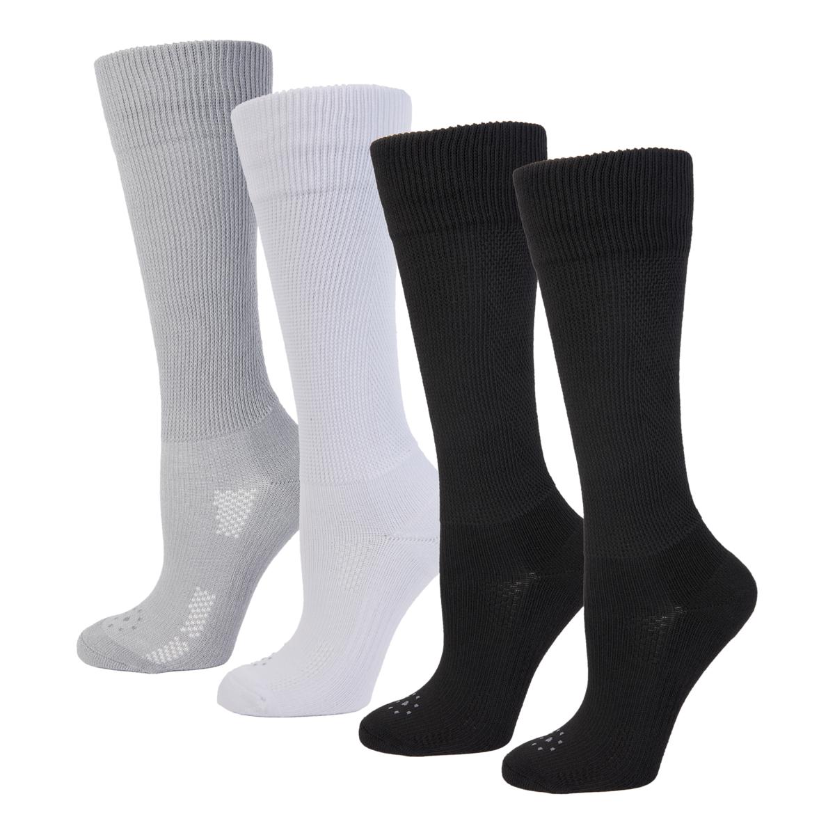 Copper Life 4-pack Medium-Compression EcoWick Wide Over-the-Calf Socks ...