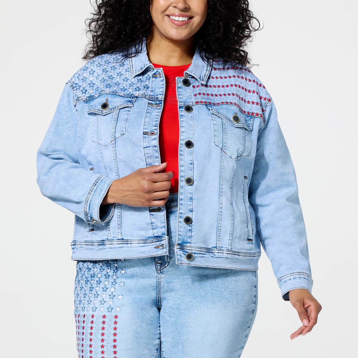 DG2 by Diane Gilman New Classic Stretch Embellished Americana Jacket ...