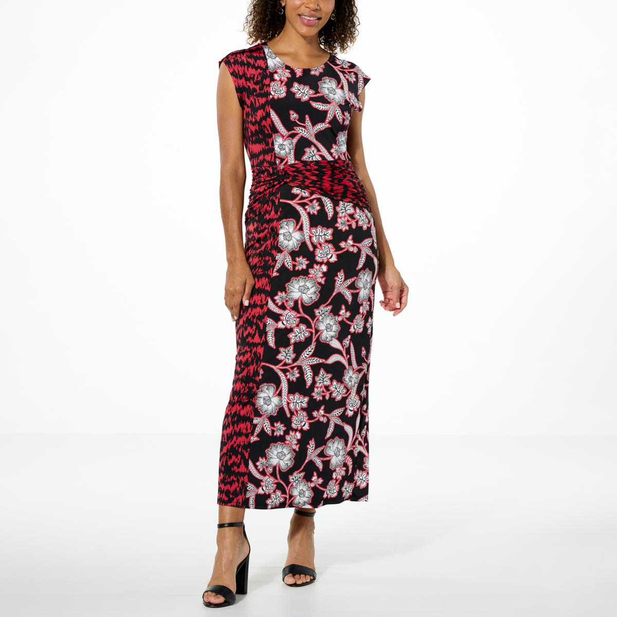 IMAN Global Chic Cap-Sleeve Draped Detail Dress - 22506072 | HSN