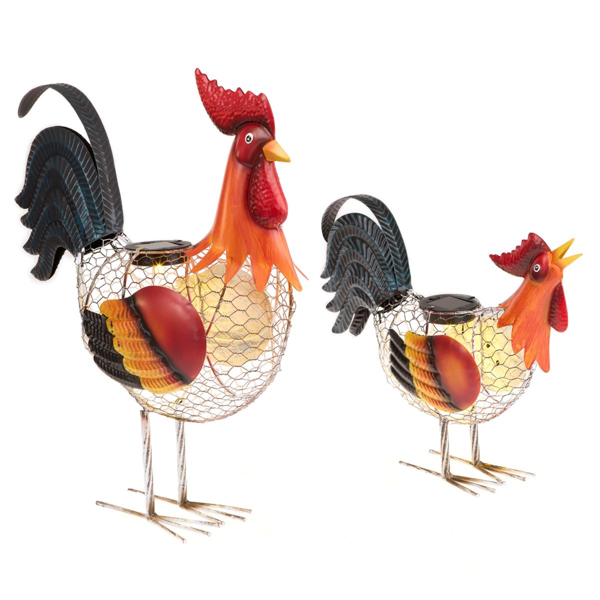 Emryn House Illuminated Metal Roosters 2-Piece Set - 22654224 | HSN