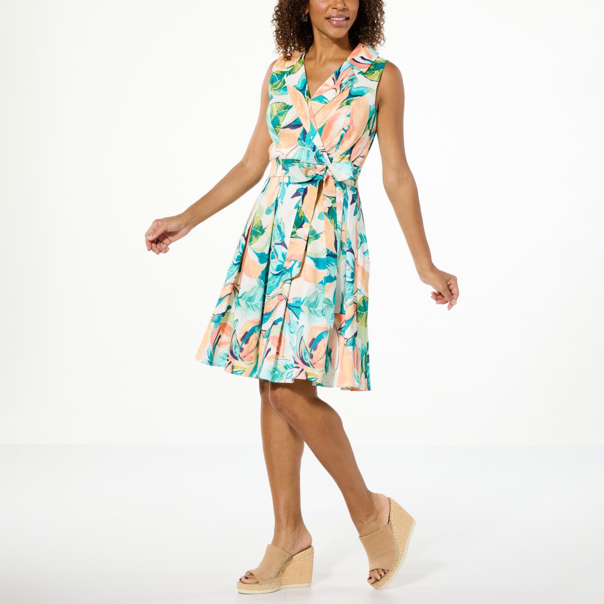 Nina Leonard Printed Taffeta Fit & Flare Dress - 22658208 | HSN