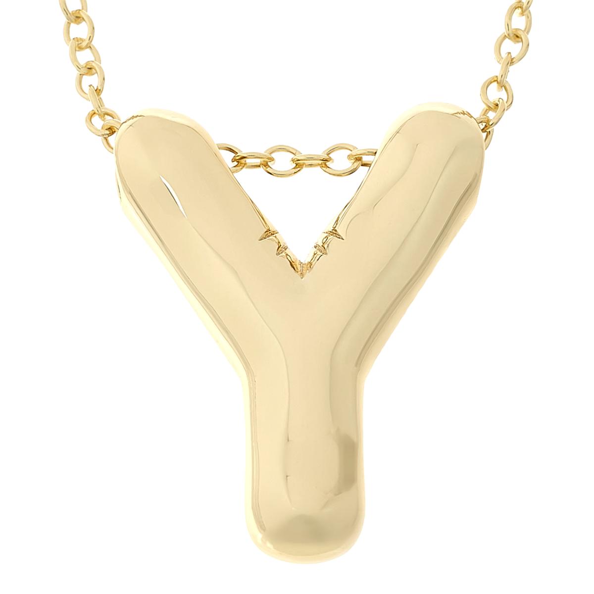 Bellezza Bronze Puffy Initial Pendant with 18" Chain - 22841824 | HSN