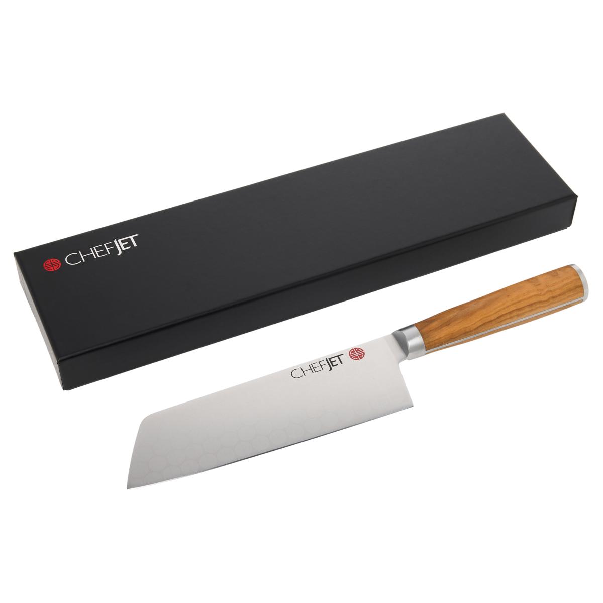 Jet Tila 7" Laser-Etched Full Tang Chef Deba Knife in Gift Box | HSN