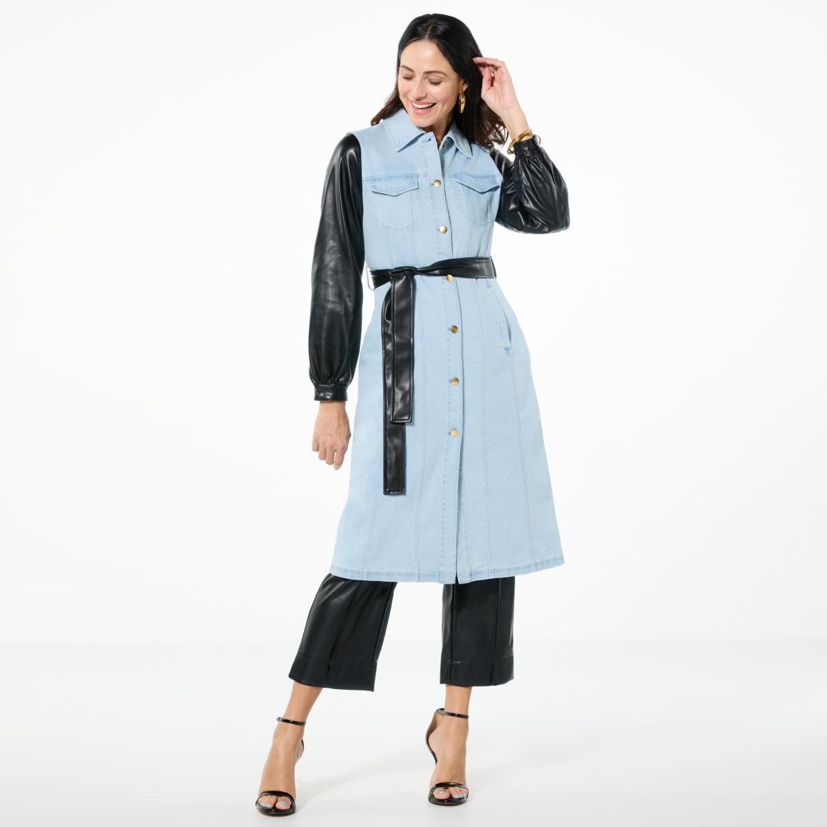 kathy ireland® Fashion 360 Denim British Tower Maxi Trench Coat | HSN