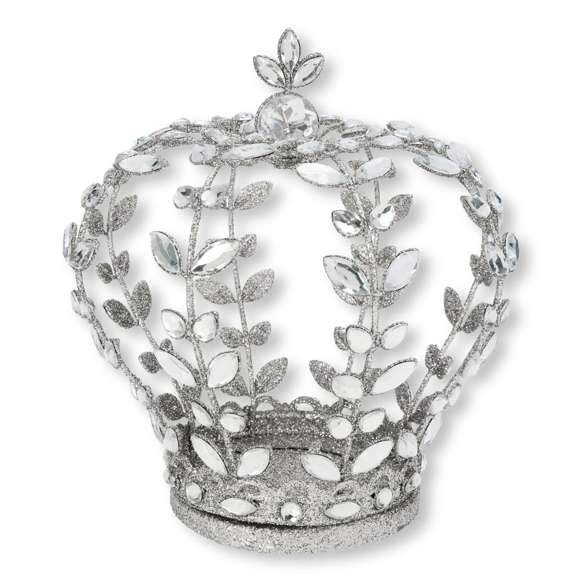 august & leo 9" Jeweled Glitter Decorative Table Top Crown | HSN