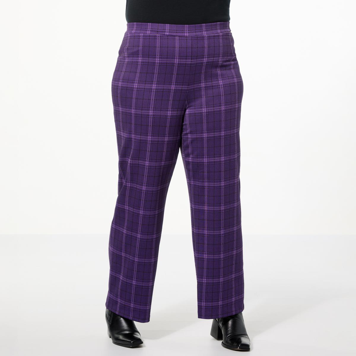 IMAN Global Chic Plaid Wide Leg Trouser | HSN