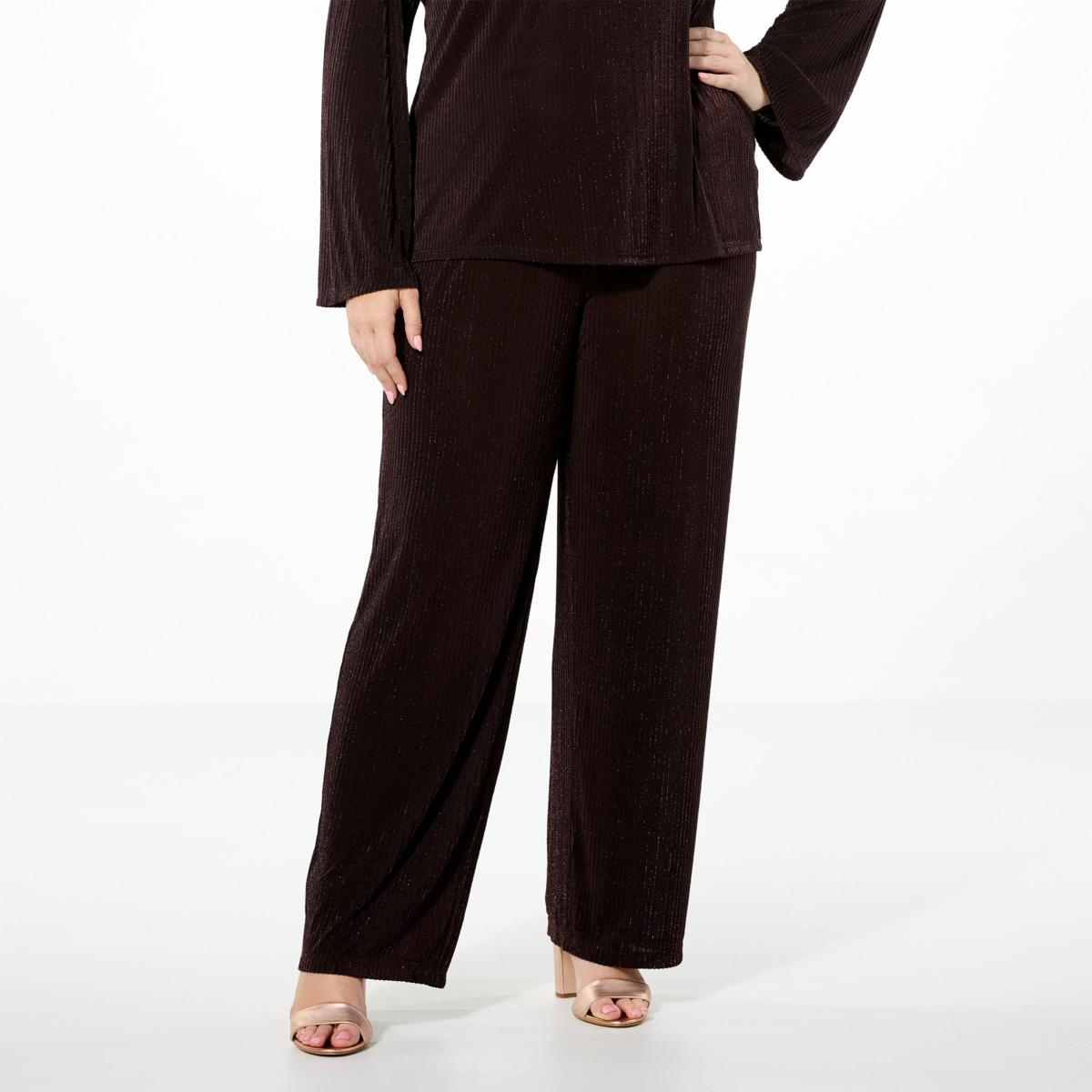 Colleen Lopez Metallic Knit Pull-On Pant | HSN