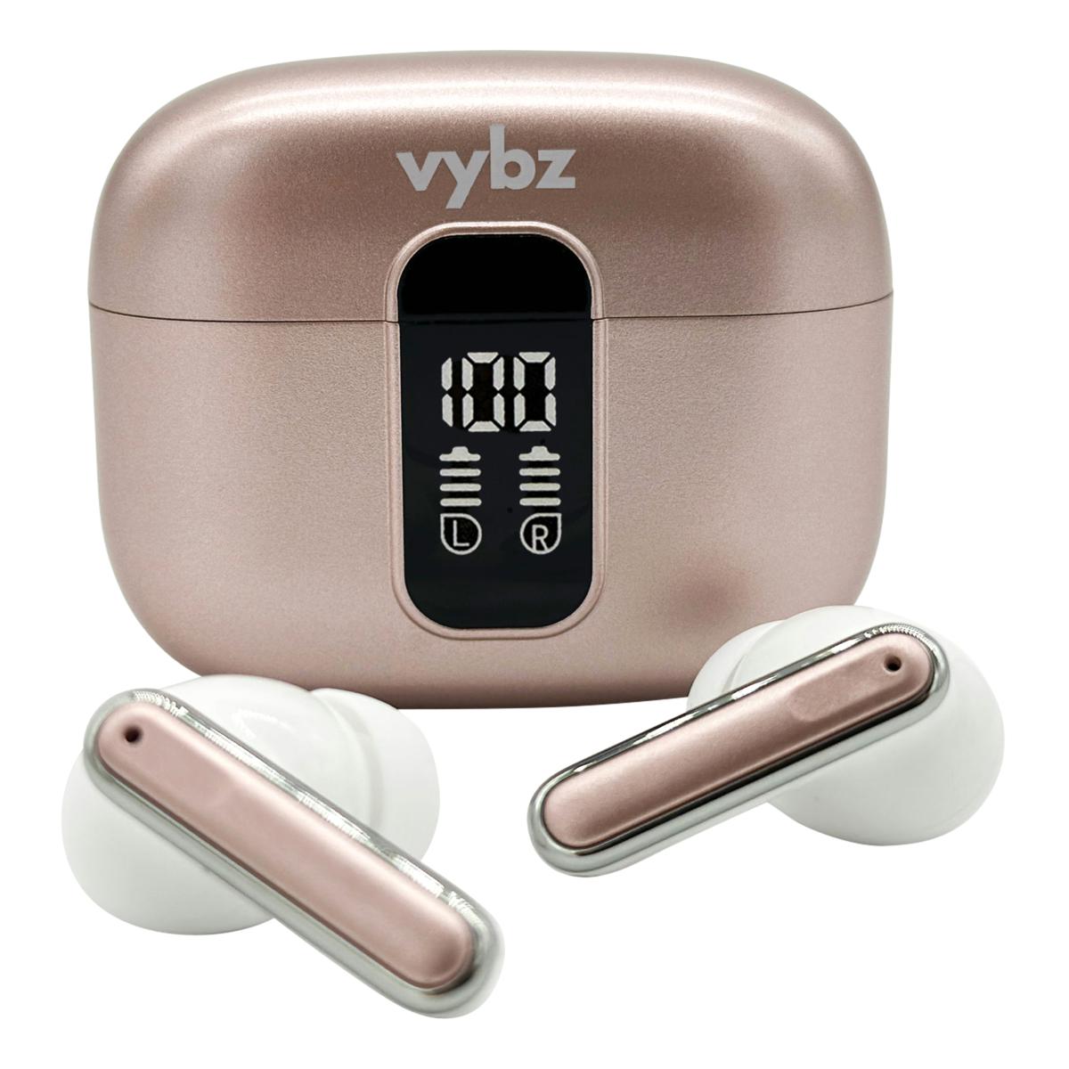 VYBZ Wireless Bluetooth Earbuds w/Quick Charge & LED Display | HSN