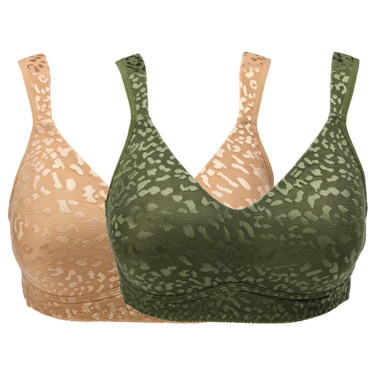 Rhonda Shear 2-pack Molded Cup Bra with Jacquard Print - 23273276 | HSN