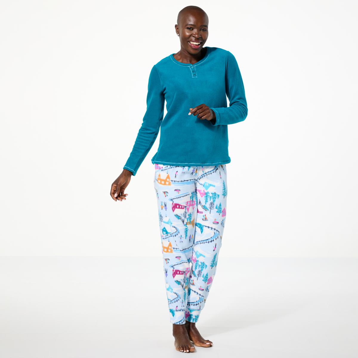 "As Is" Comfort Code 2-piece Cozy Fleece Henley Pajama Set - 23274256 | HSN