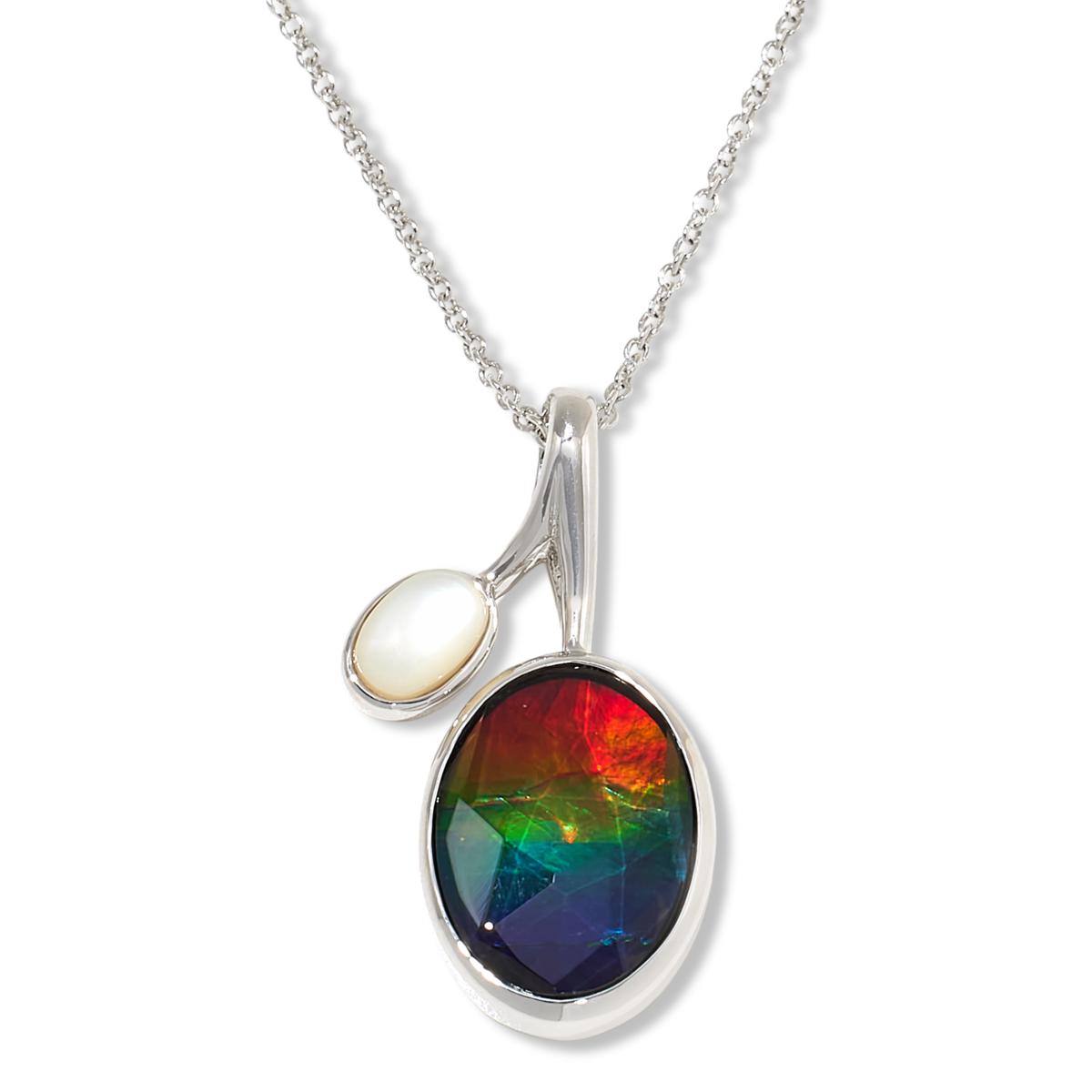 Canadian Ammolite Gems Ammolite & Mother-of-Pearl Pendant with Chain ...