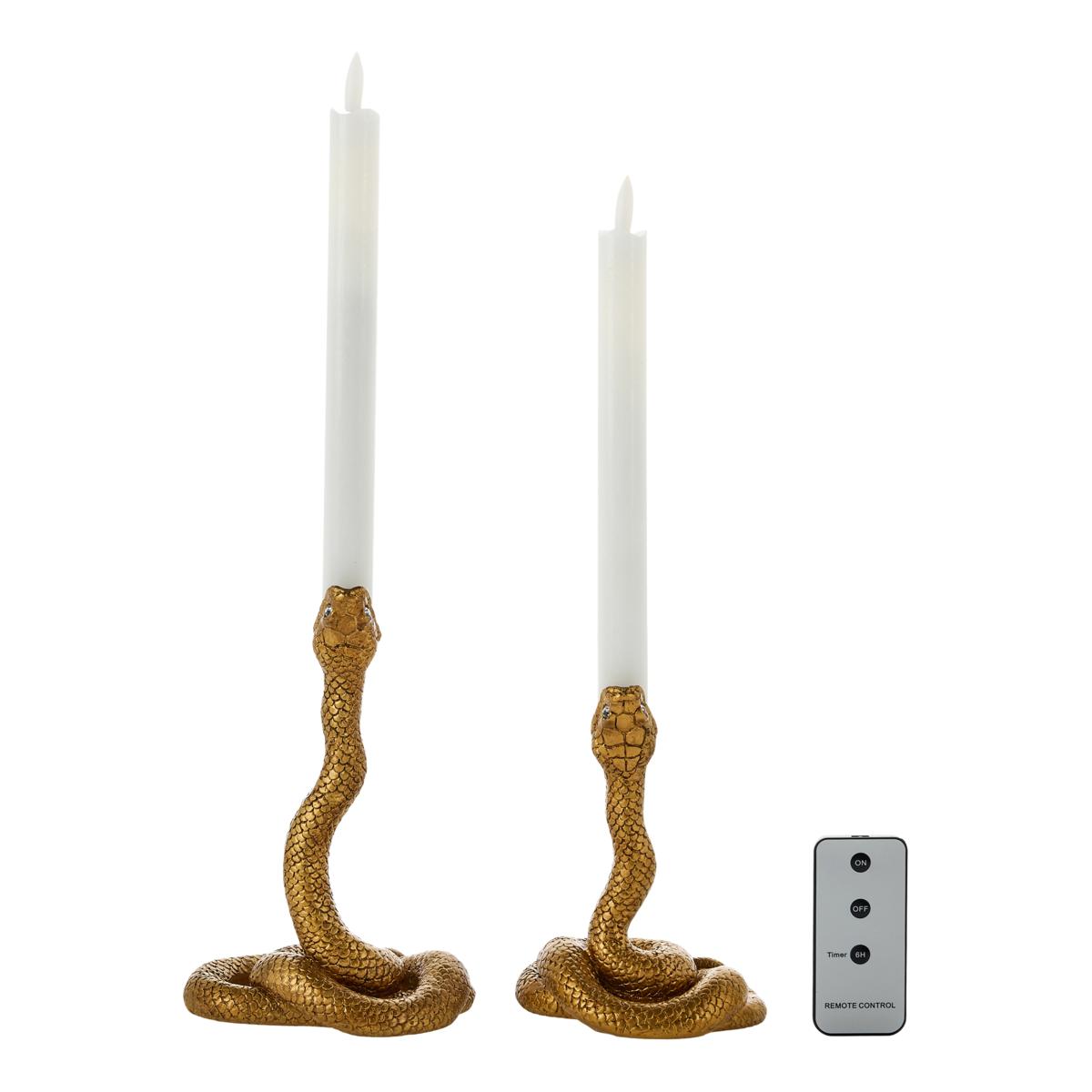 G by Giuliana 2-piece Snake Candle Holders with Flameless Candle | HSN