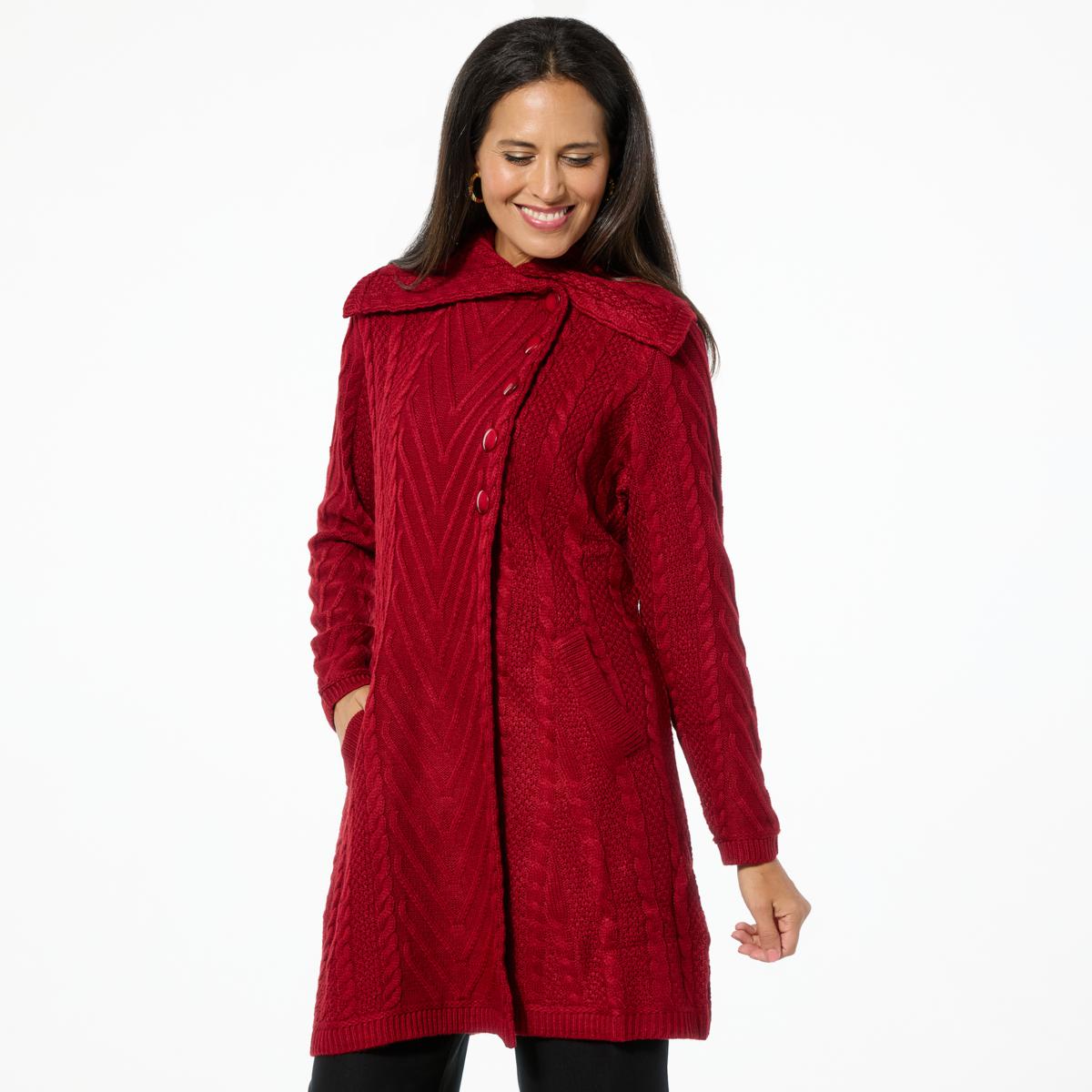 Antthony Cable Knit Sweater Coat | HSN