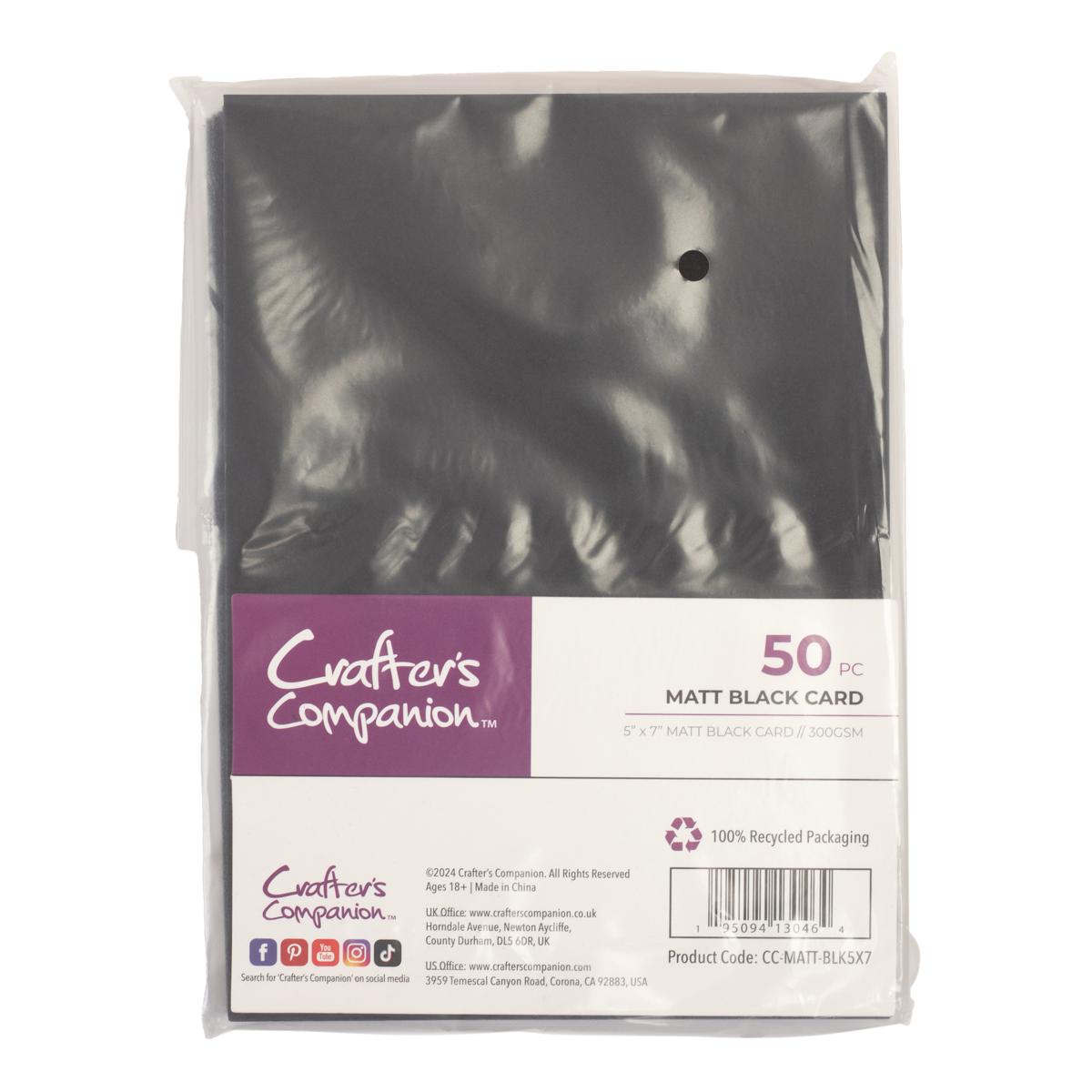 Crafter's Companion 5" x 7" Matte Black Card 50-pack | HSN