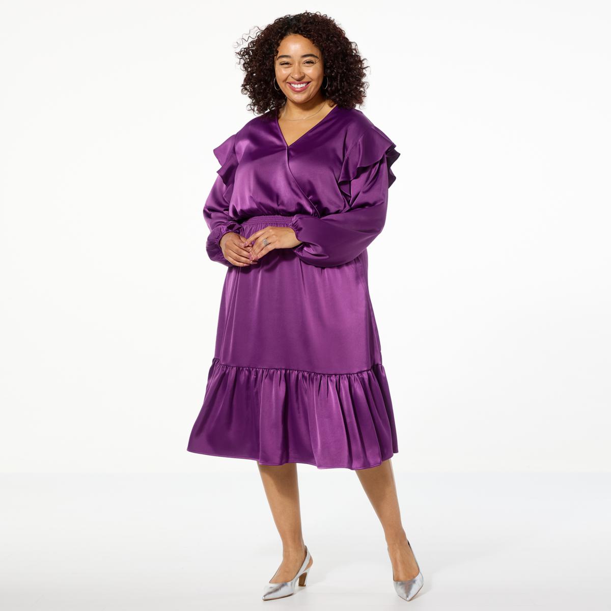 C Wonder by Christian Siriano Crepe Georgette Ruffle Dress - 23314890 | HSN