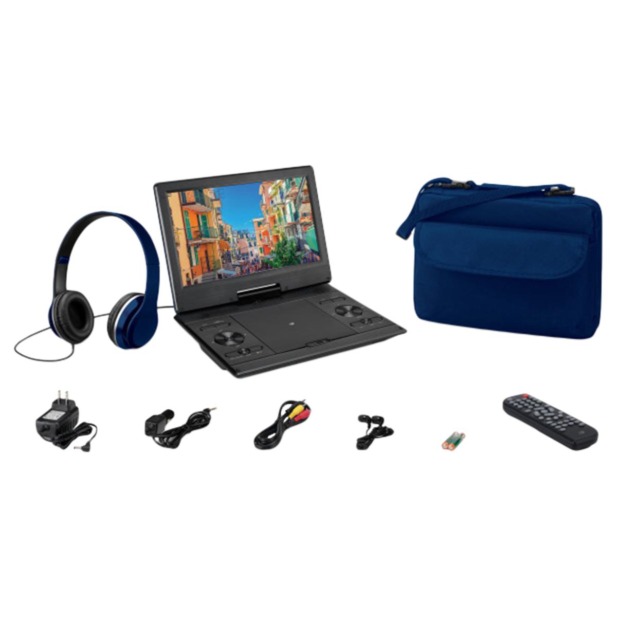 GPX 12" Portable Bluetooth DVD Player w/Carry Bag, Headphones & Remote ...