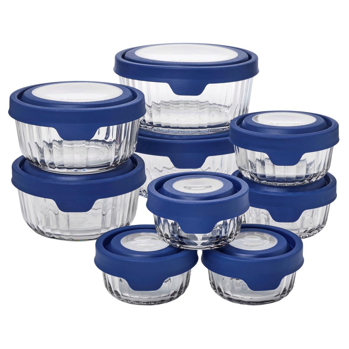 Anchor Hocking TrueSeal 18-piece Sculpted Round Glass Storage Set | HSN