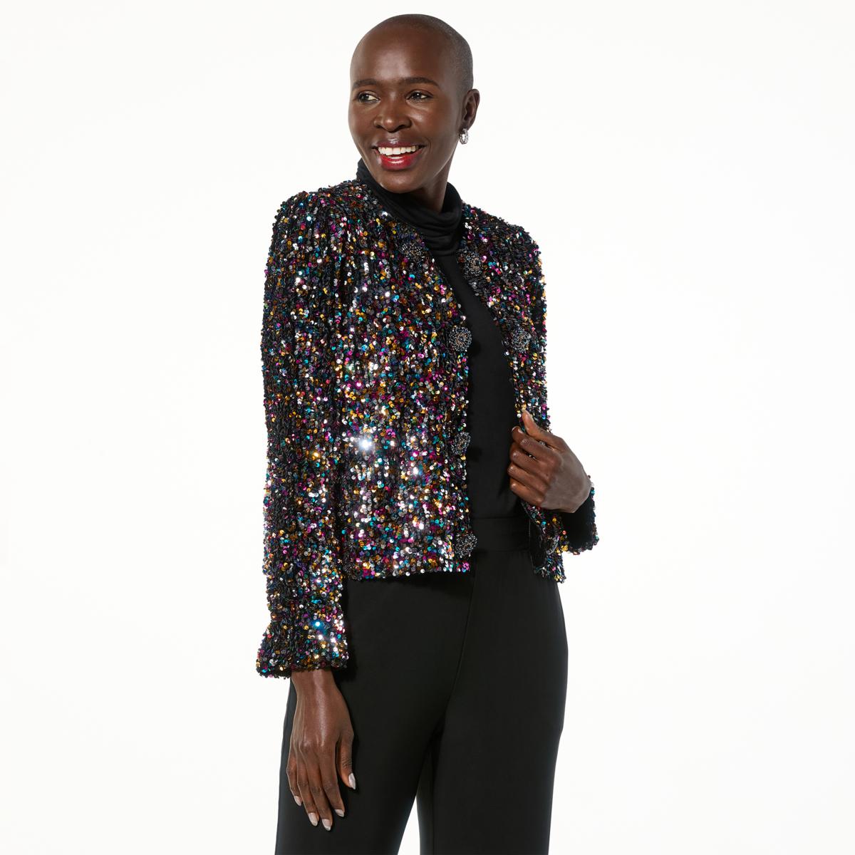 Antthony Sequined Velvet Jacket | HSN